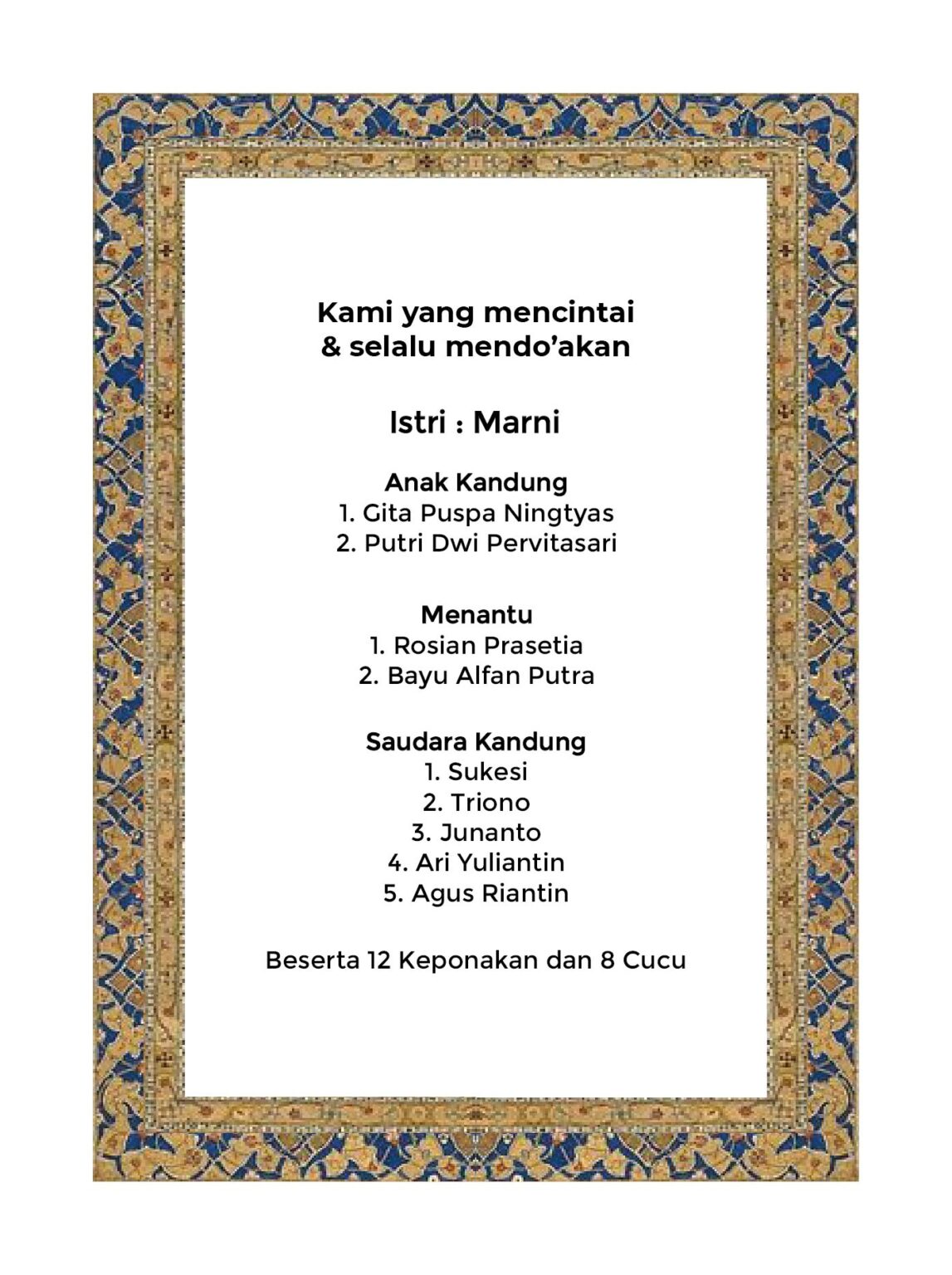 Sisipan Yasin | Lembar Halaman Redaksi pada Buku Yasin